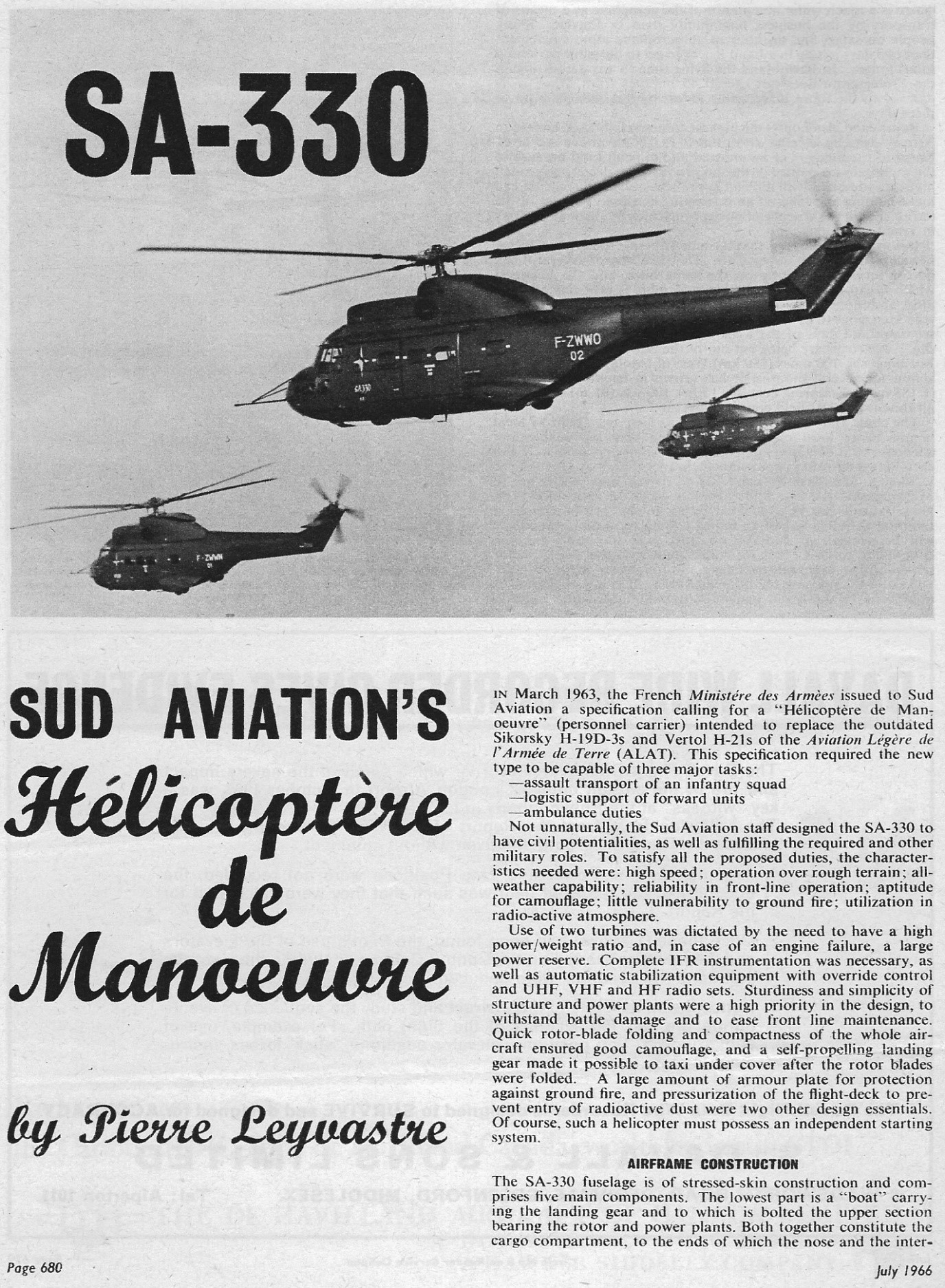 Aerospatiale SA330 Puma Article – All Aero