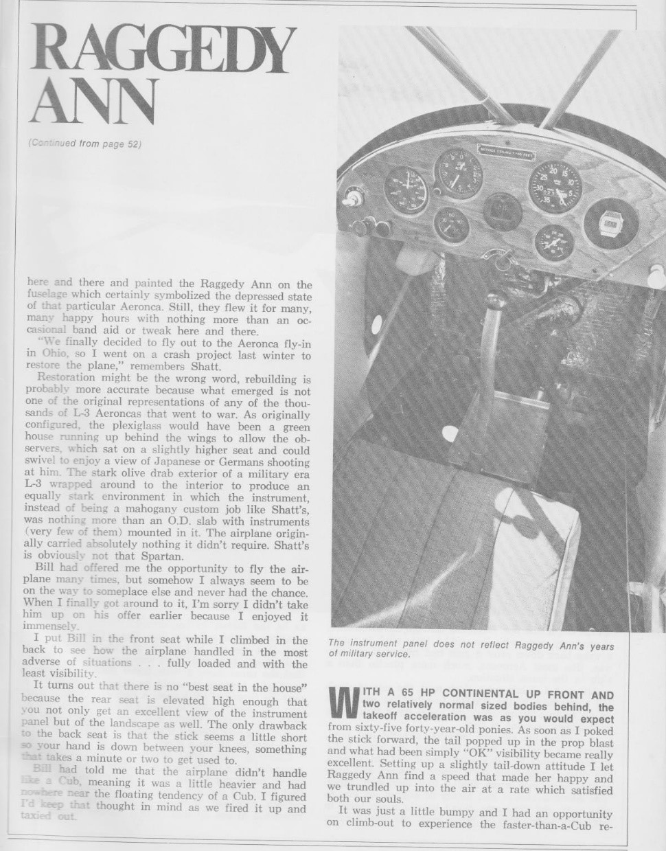 Aeronca L-3 Raggedy Ann Article 1983 – All Aero