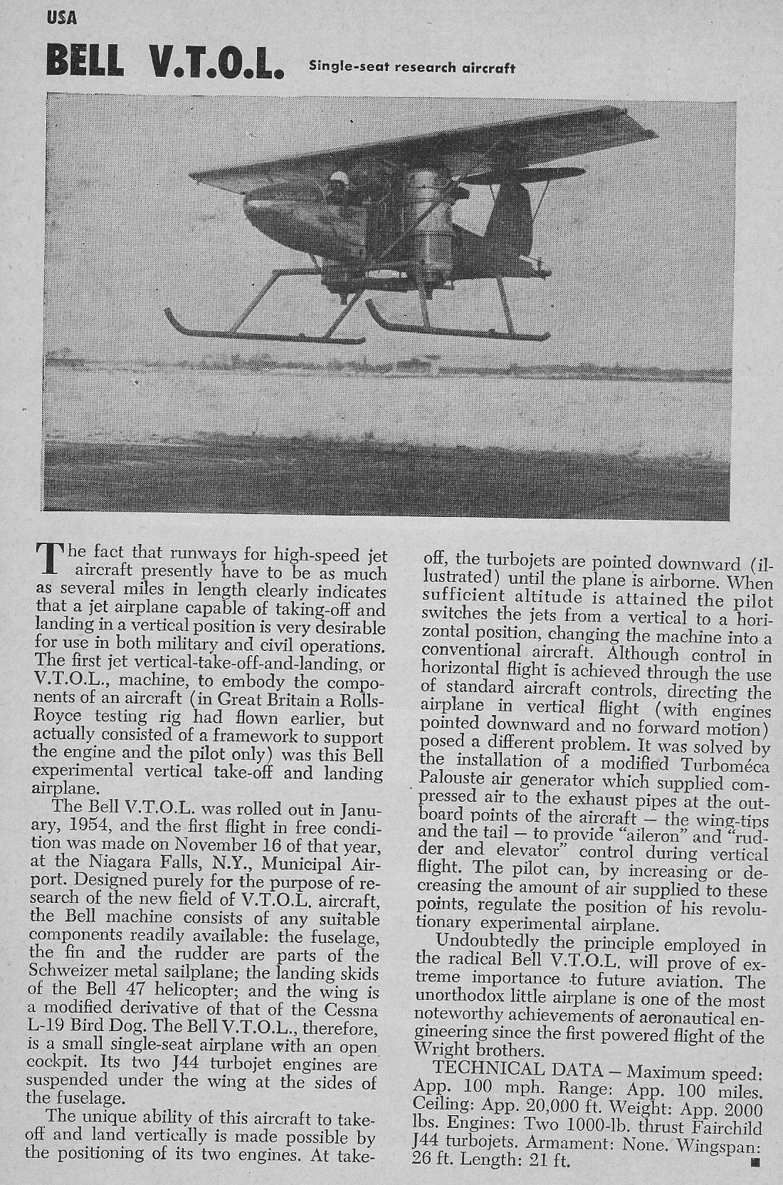 Bell 65 VTOL Article – All Aero