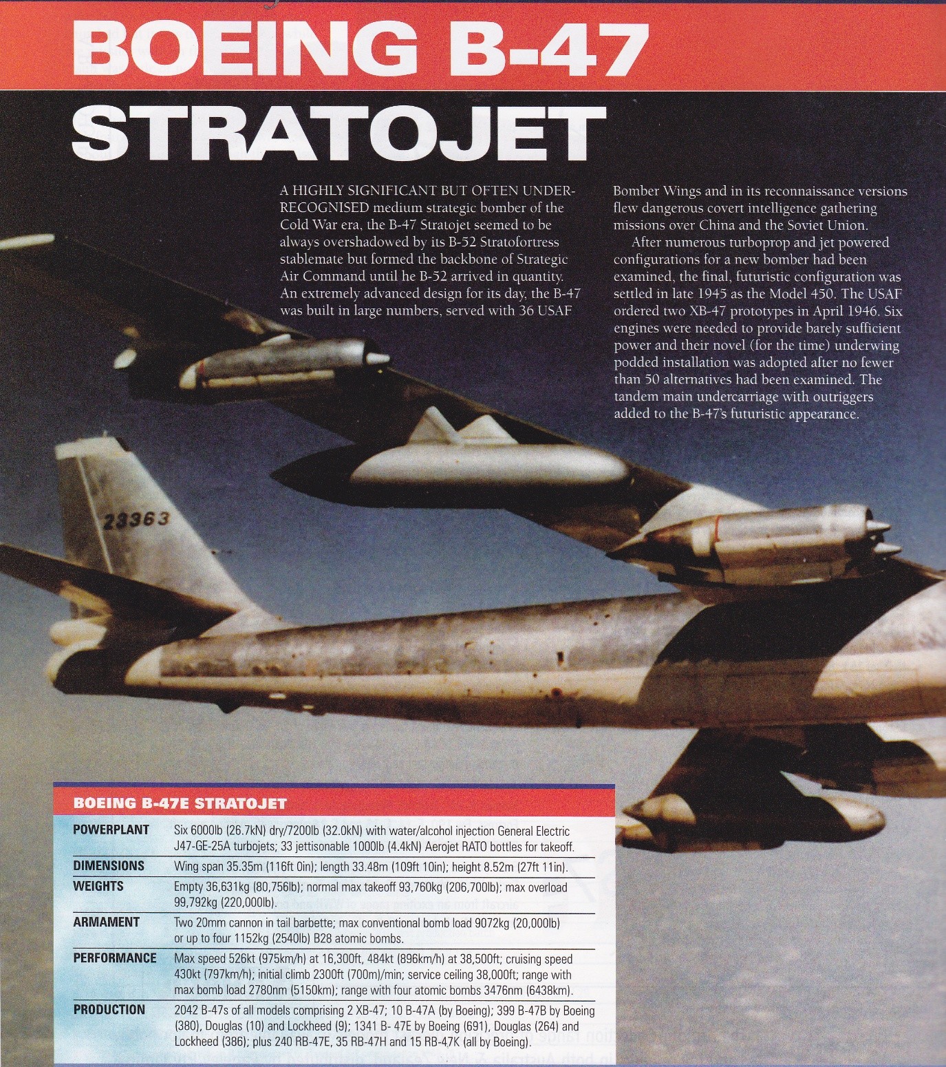 Boeing B-47 Stratojet Article – All Aero