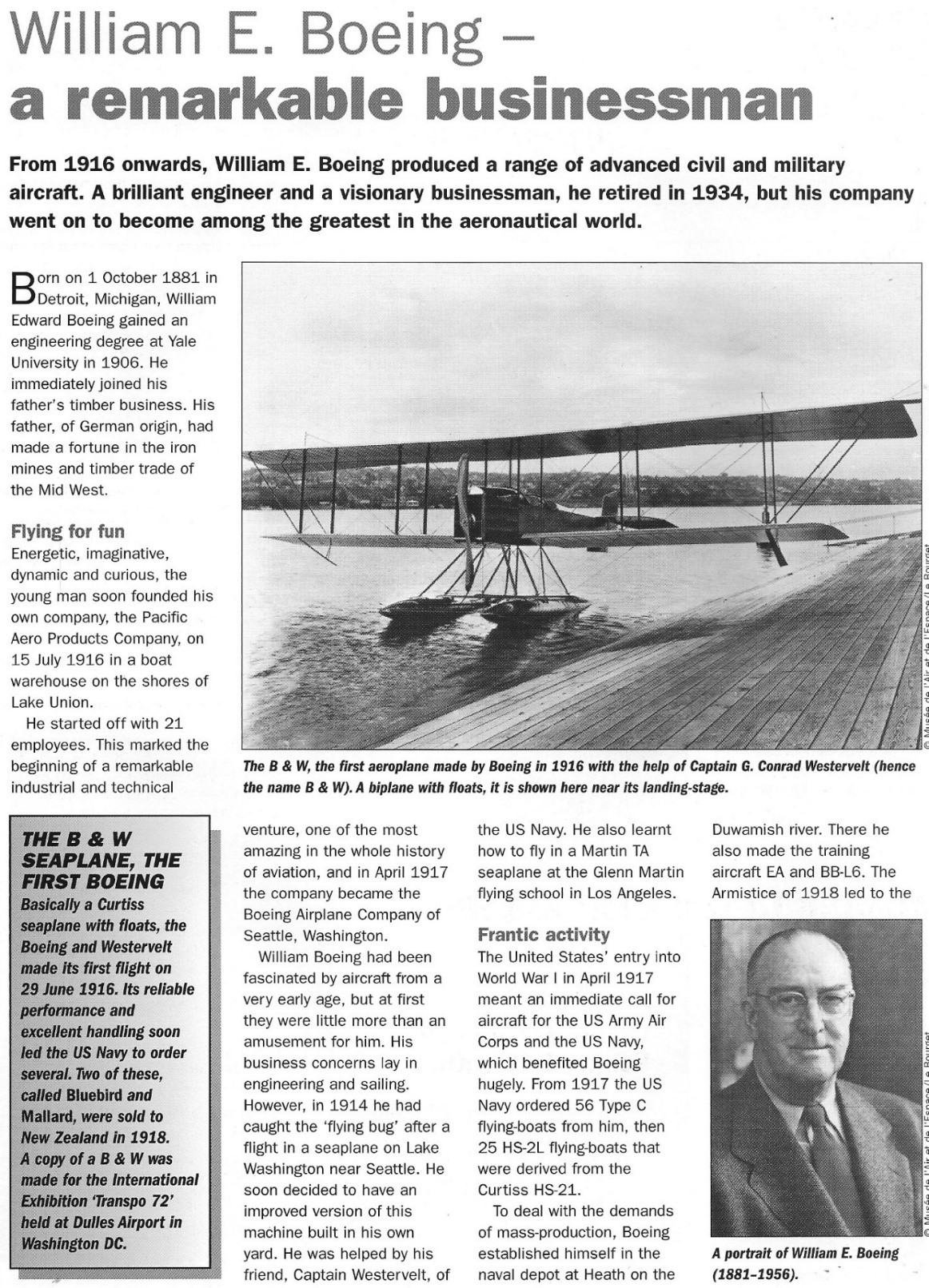 William E. Boeing Article – All Aero