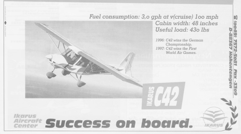 Ikarus Comco C42 / Aerosport Ltd Ikarus C42 – All Aero