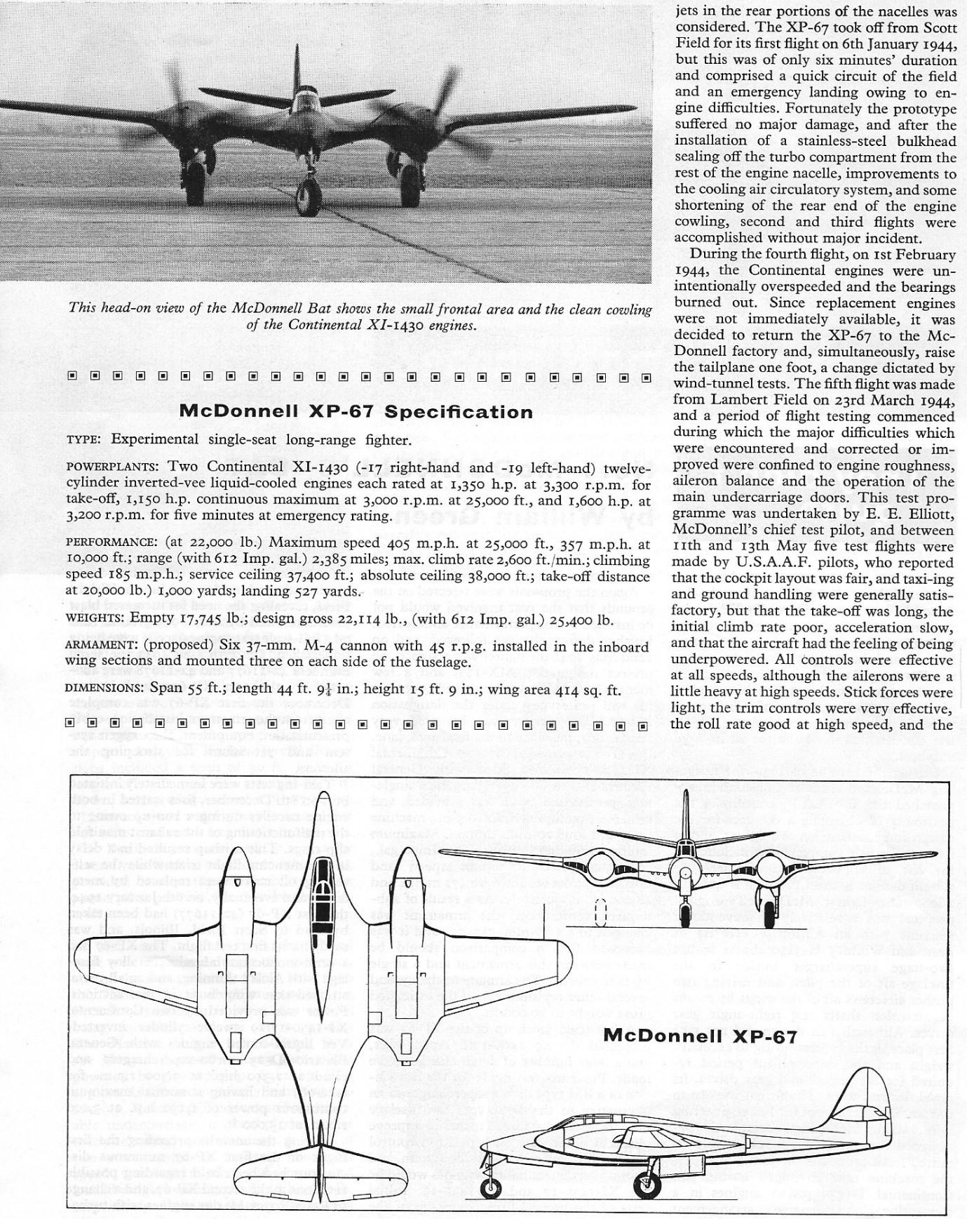 McDonnell XP-67 Bat Article – All Aero