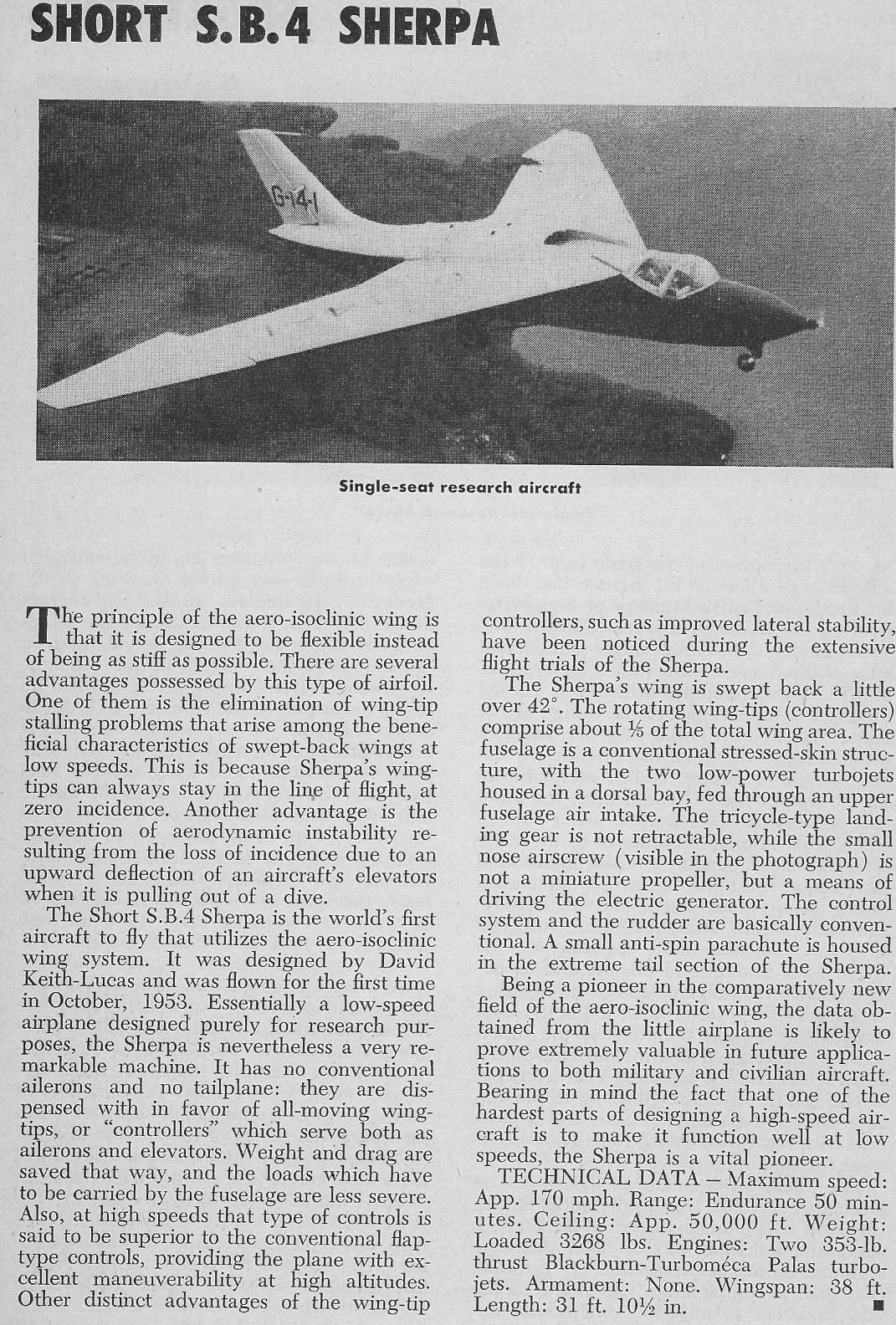 Short SB.4 Sherpa Article – All Aero