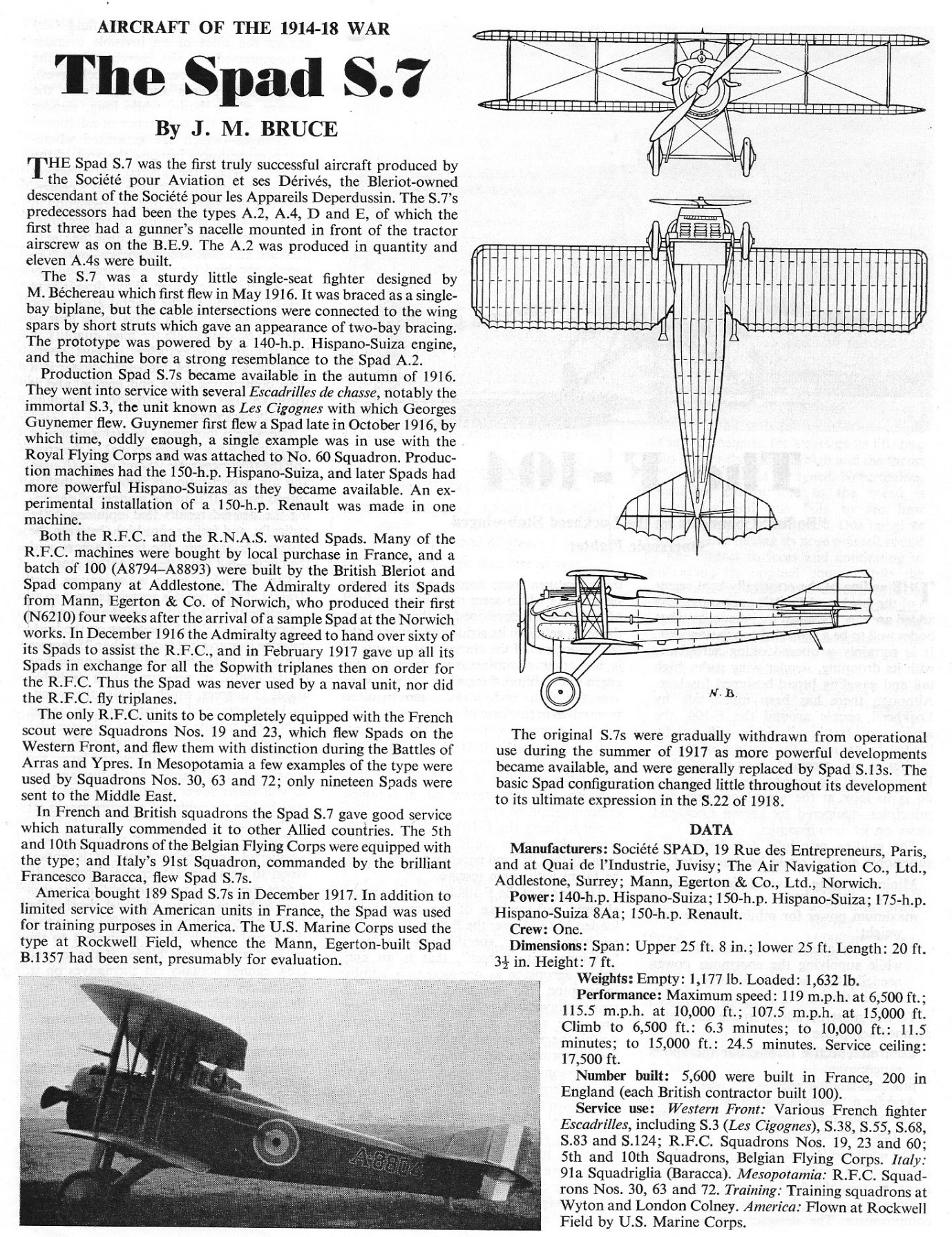 SPAD S.7 Scout Article – All Aero
