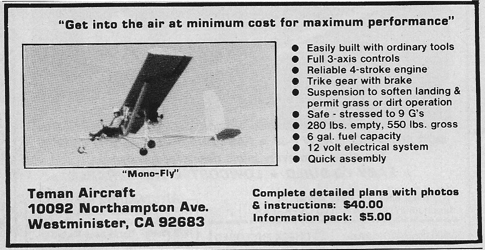 Teman Mono-Fly – All Aero