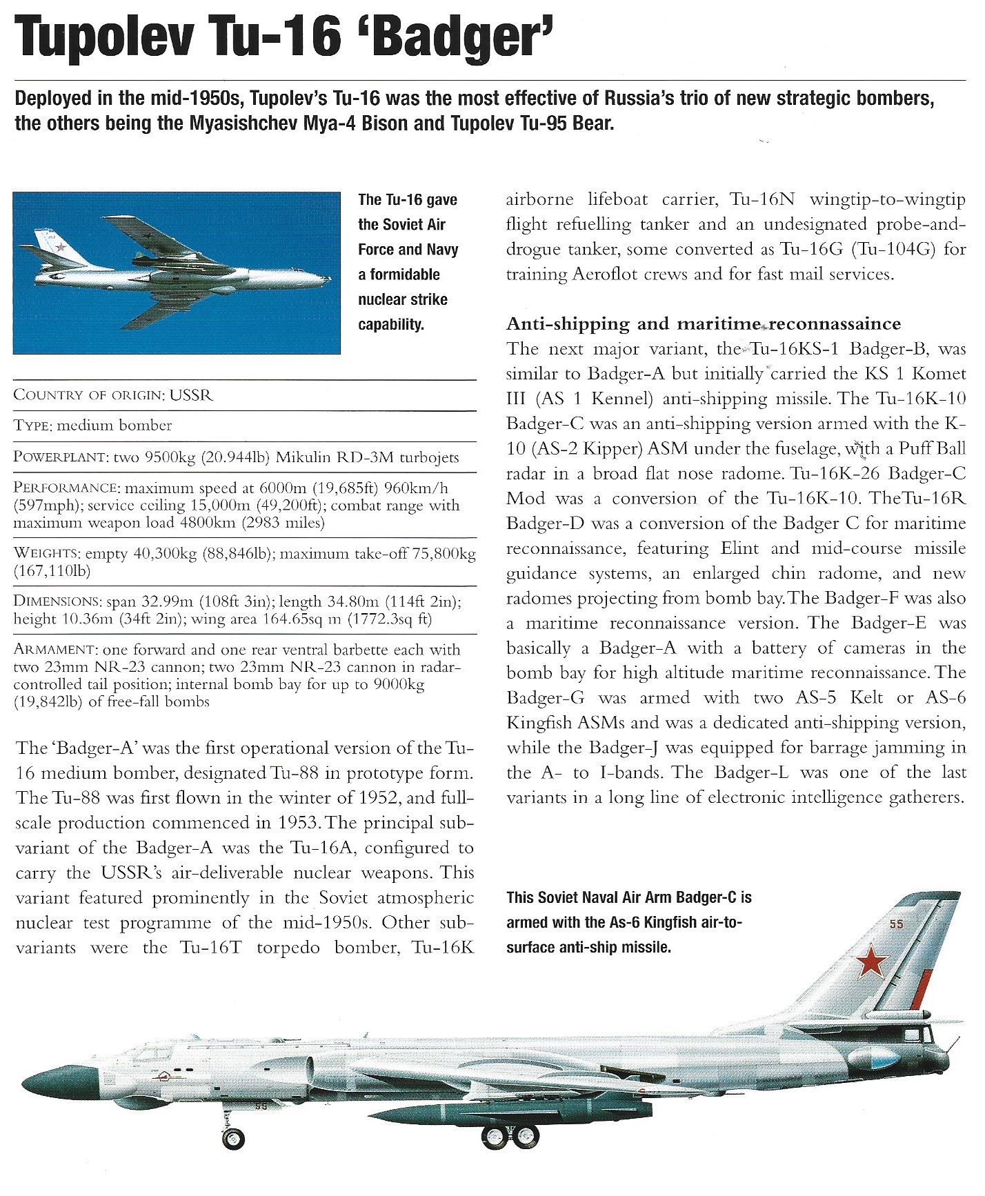 Tupolev Tu-16 Article – All Aero