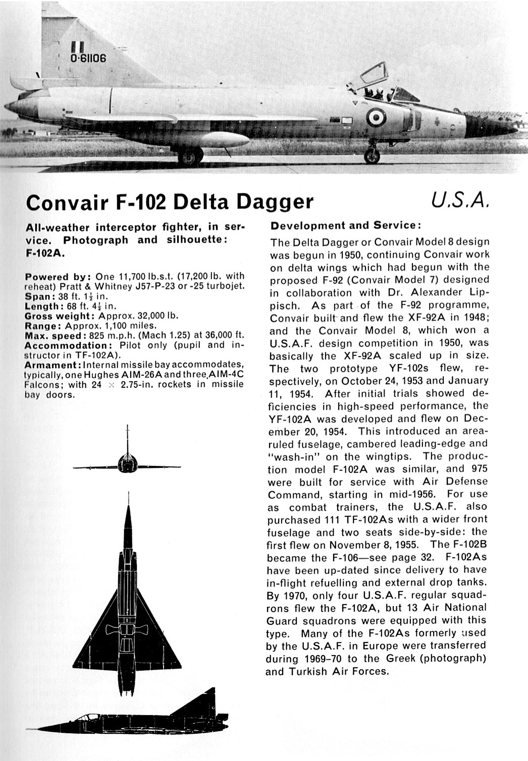 Convair F-102 Delta Dagger Article – All Aero