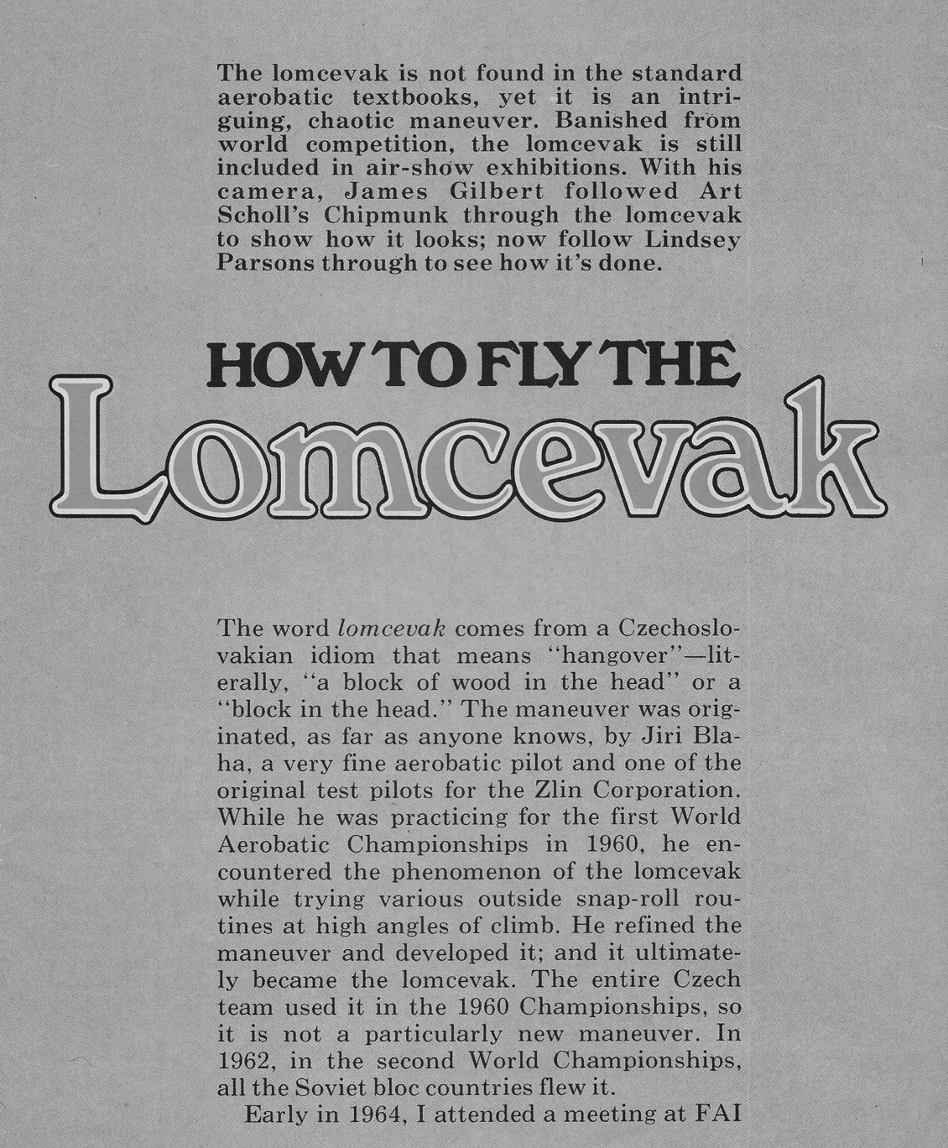 Flying the Lomcevak – All Aero