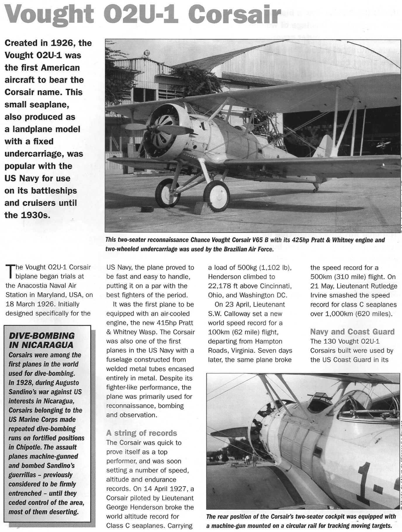 Vought O2U-1 Corsair Article – All Aero