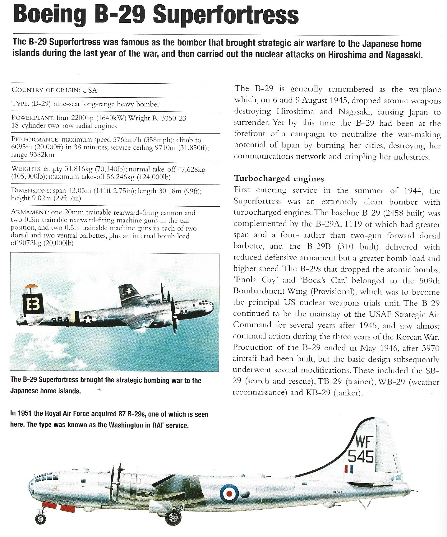 Boeing B-29 Superfortress Article – All Aero