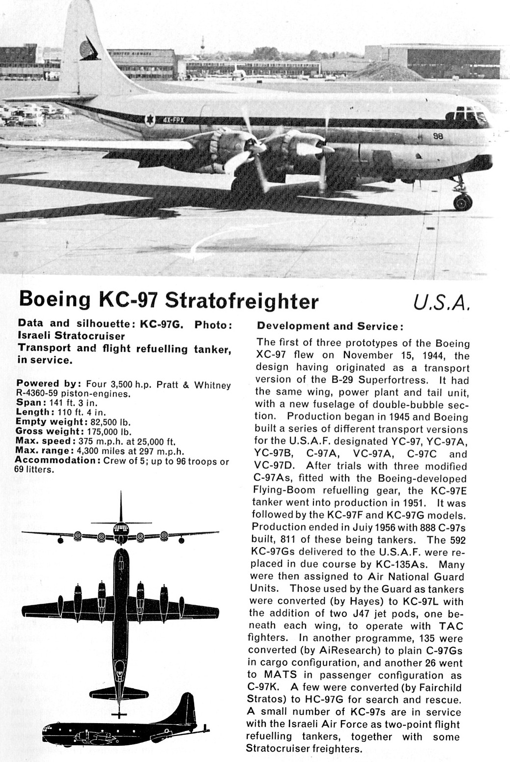 Boeing 367 / 377 Stratocruiser / C-97 Stratofreighter Article – All Aero