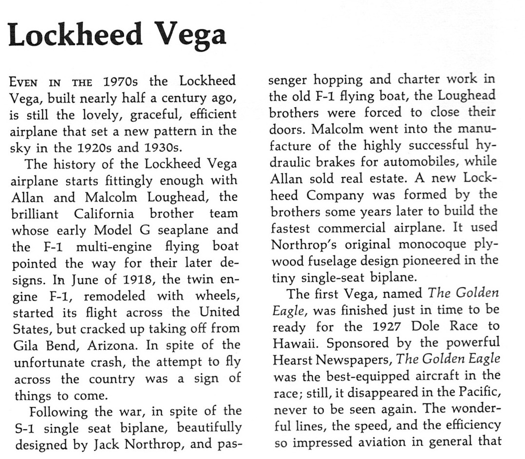 Flying the Lockheed Vega – All Aero