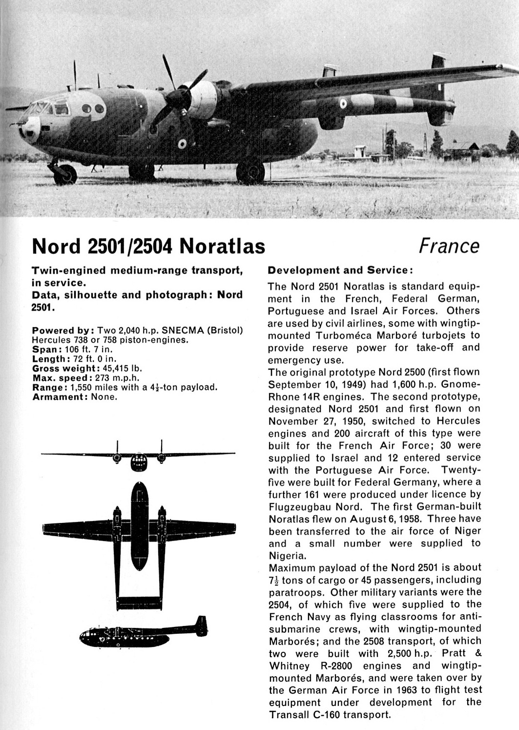 Nord N 2500 / N 2501 Noratlas Article – All Aero