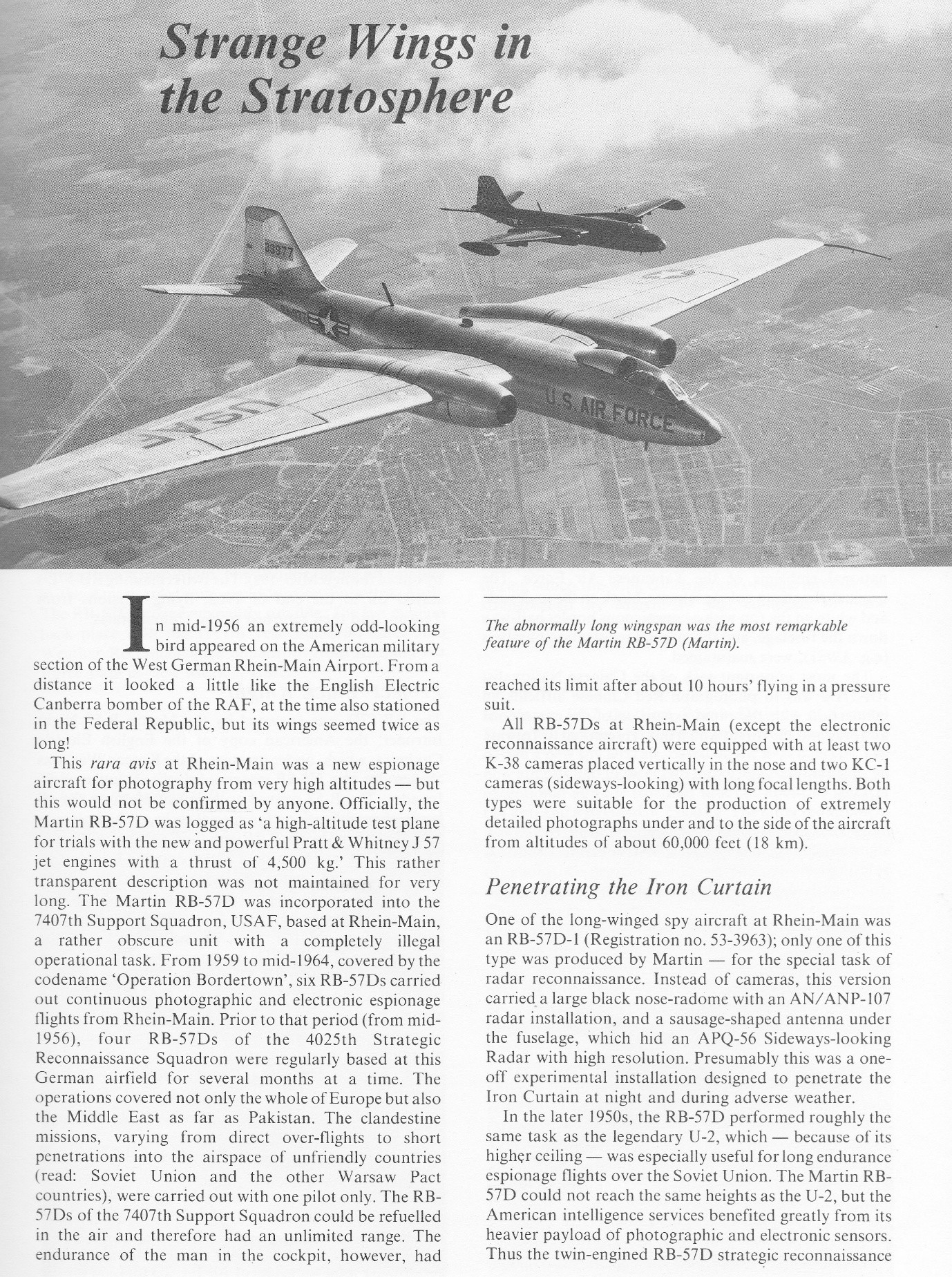 RB-57 Reconnaissance Canberra Article – All Aero