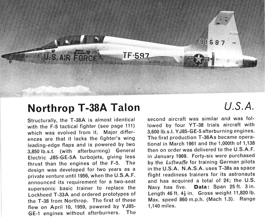Northrop T-38 Talon Article – All Aero