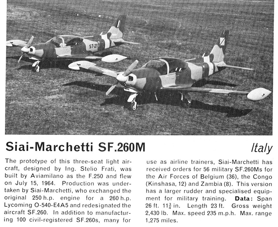 SIAI Marchetti SF.250 / SF.260 Article – All Aero