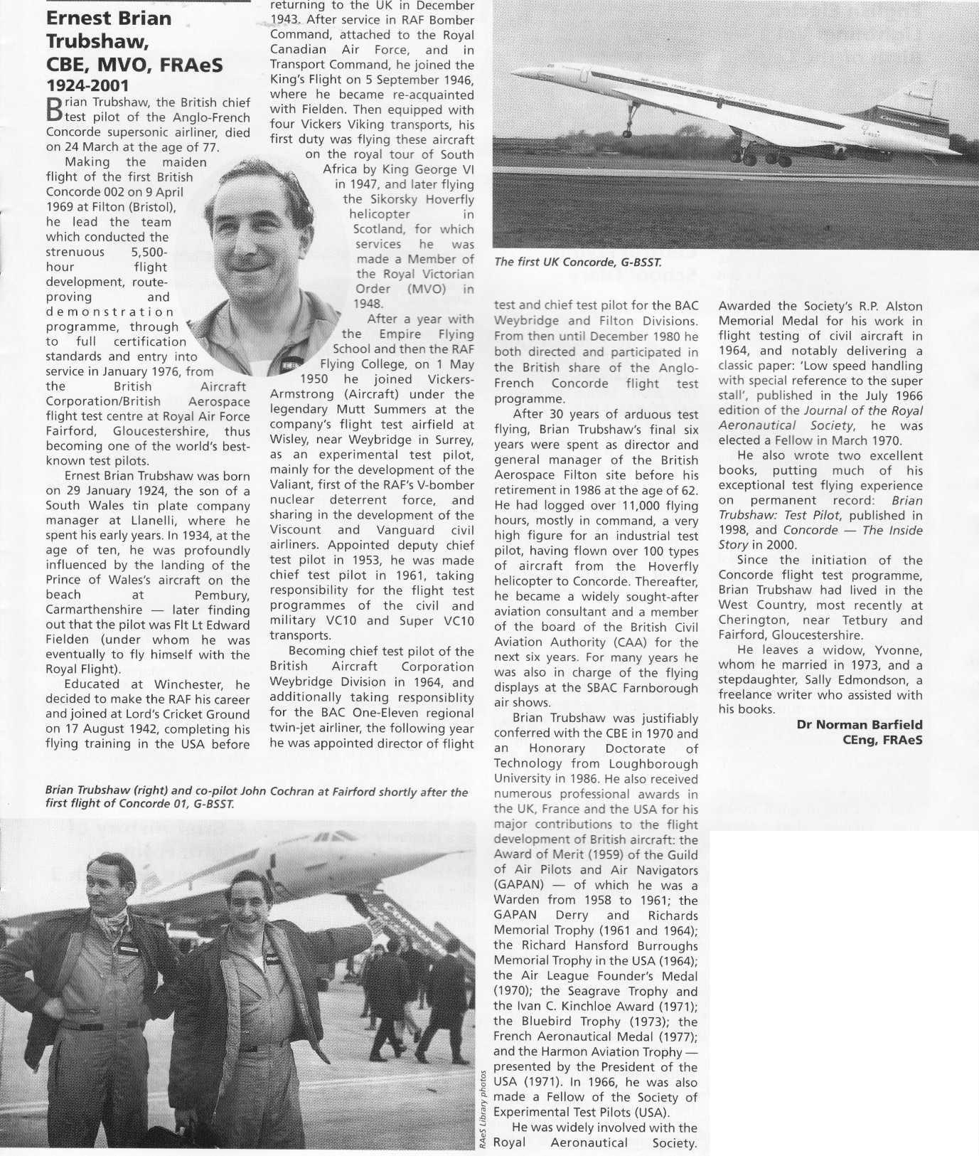 Trubshaw, Ernest Brian – Test Pilot – All Aero