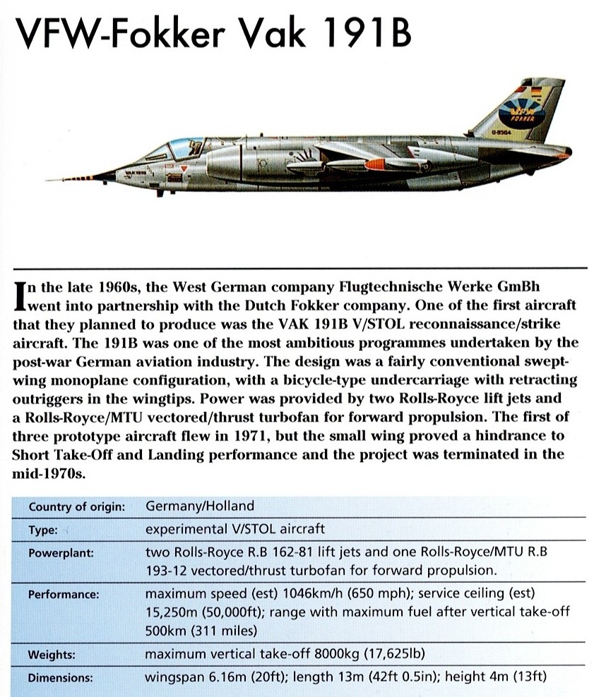 VFW Fokker VAK-191B Article – All Aero